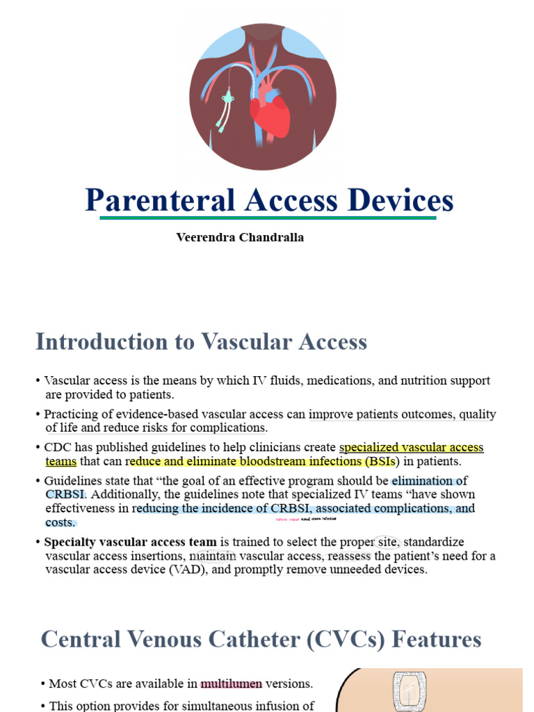 6 - Parenteral Access Device - 2023 2 | PDF | Vein | Intravenous Therapy