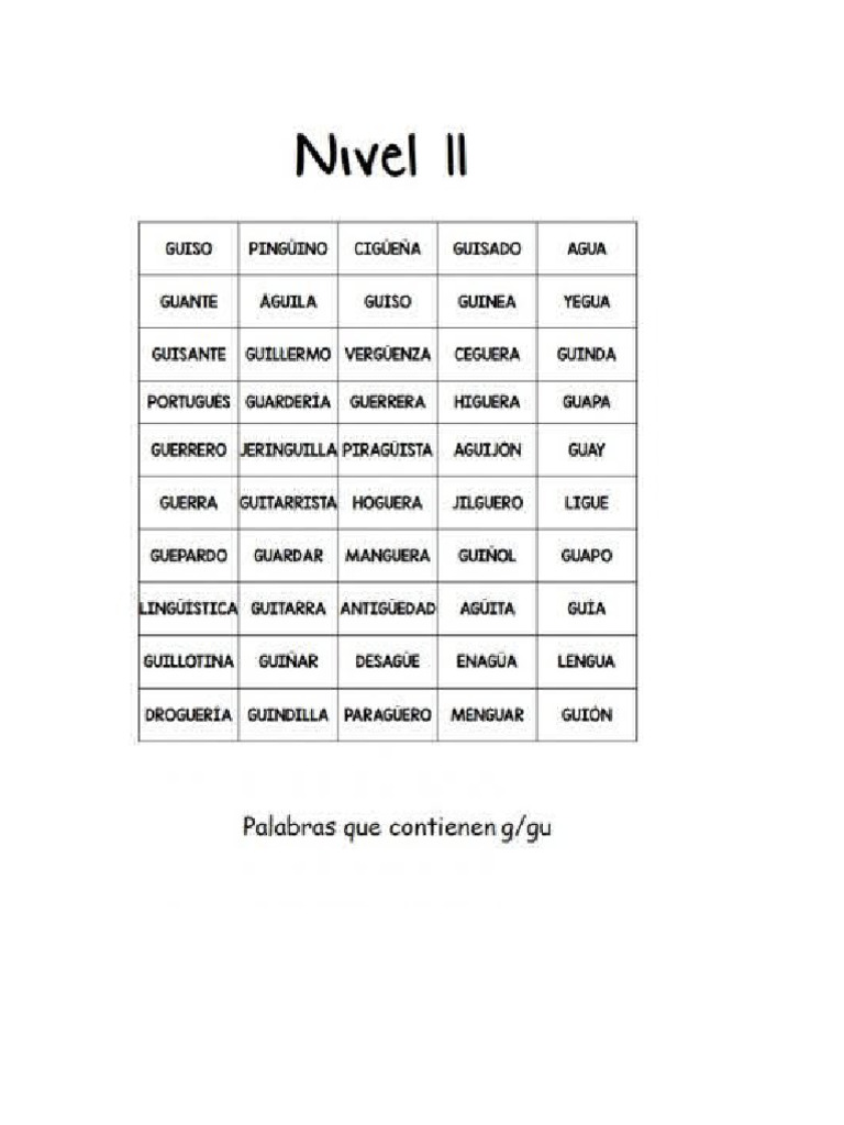 Dictado de La G | PDF