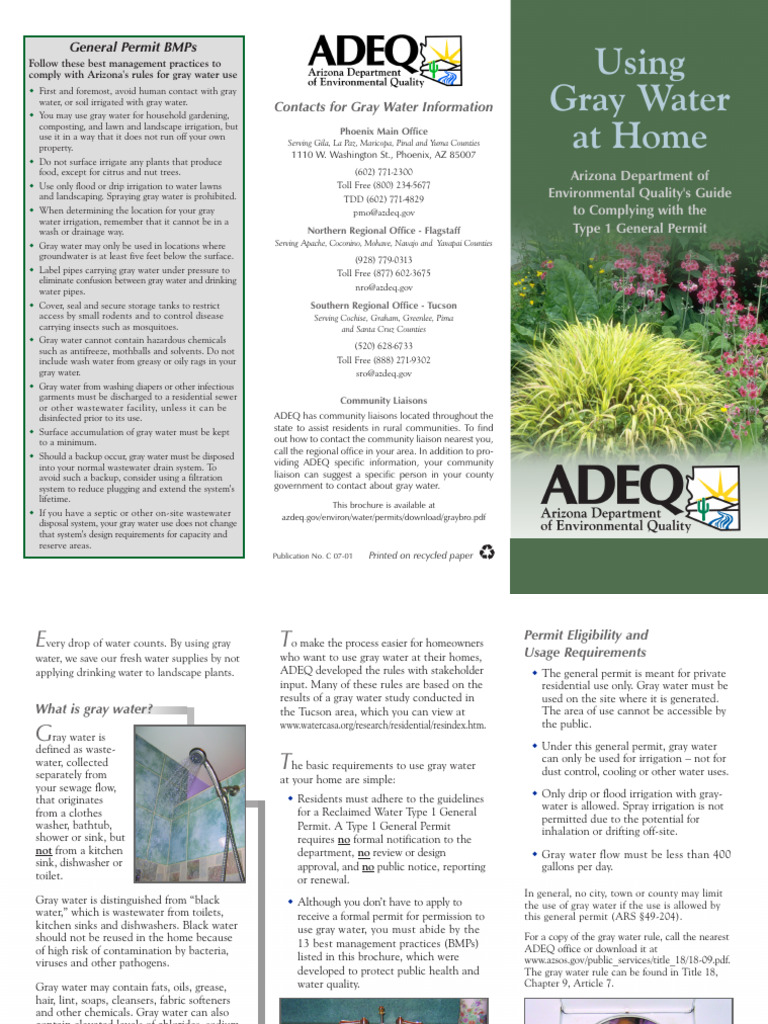 ADEQ Graywater Brochure 2020 | PDF | Water And The Environment ...