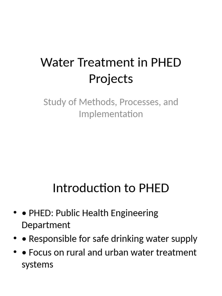 PHED Water Treatment Study | PDF