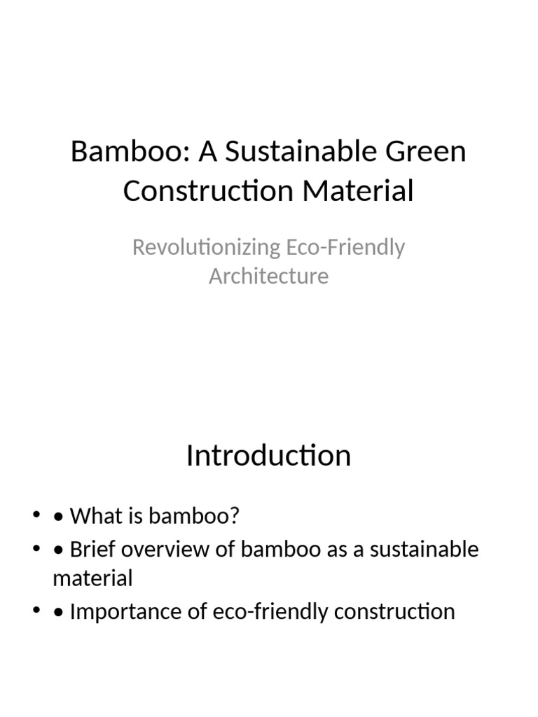 Bamboo Green Construction | PDF