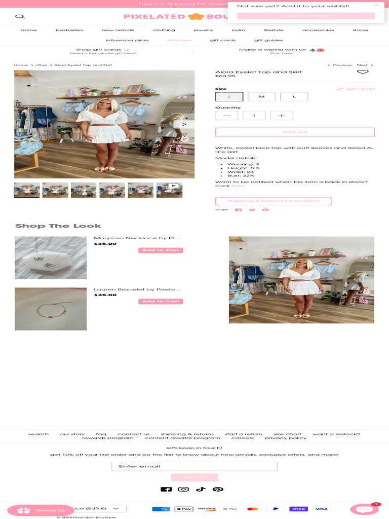 Alora Eyelet Top and Skirt - Pixelated Boutique | PDF | Style | Human Appearance