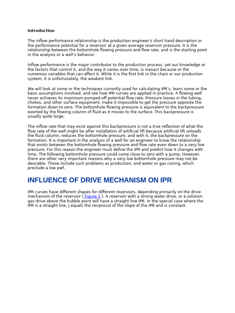 Inflow Performance Relationship | PDF | Petroleum Reservoir | Gases
