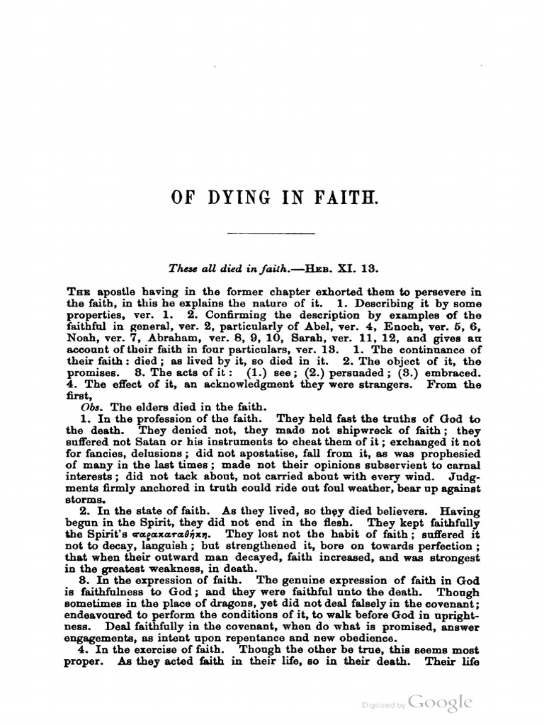 Dying in Faith: A Call to Perseverance | PDF | Faith | Salvation