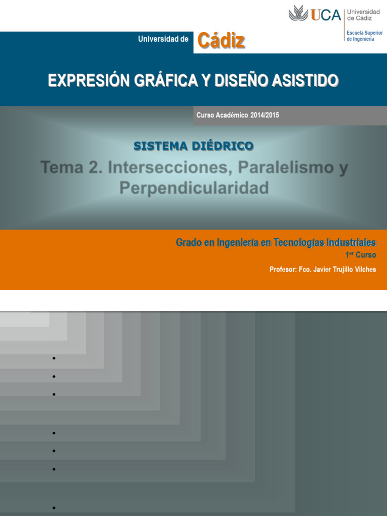GITI. Tema 2. Intersecciones, Paralelismo y Perpendicularidad | PDF | Perpendicular | Línea ...
