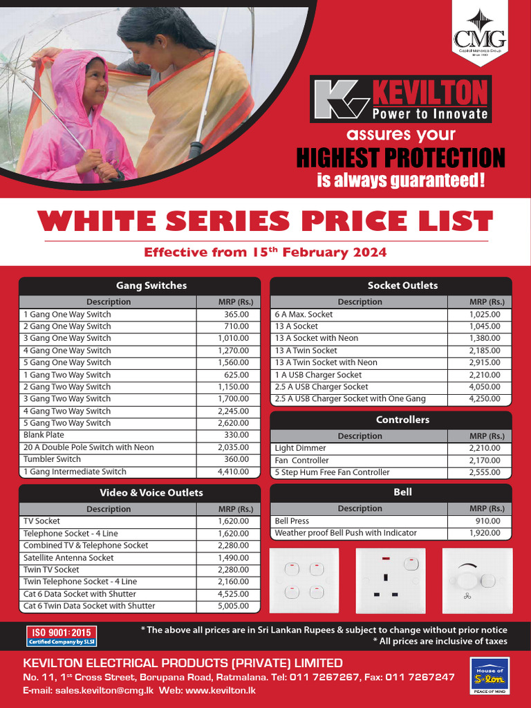Kevilton Electrical Price List 2024 | PDF | Lighting | Electric Power
