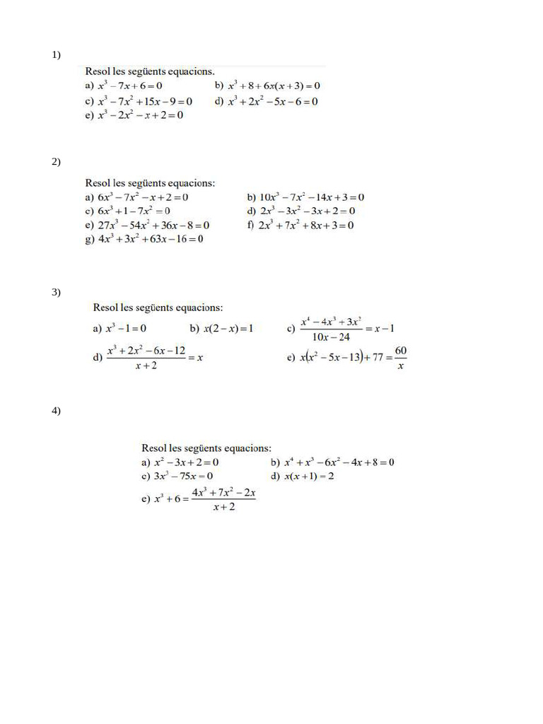 Equacions Grau Superior A 2 | PDF