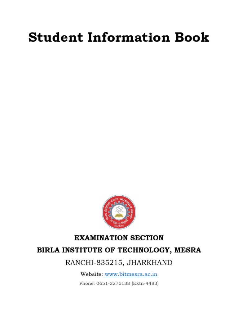 BIT Mesra Exam Guidelines | PDF | Thesis