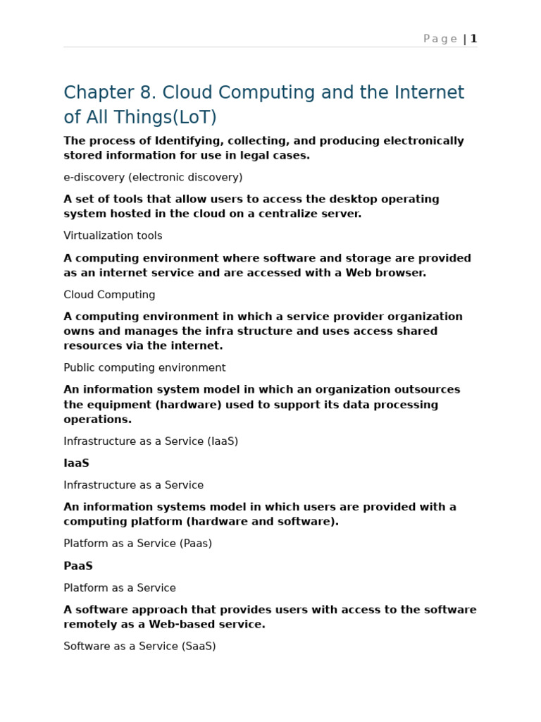 Chapter 8. Cloud Computing and the Internet of All Things(LoT) | PDF | Cloud Computing ...