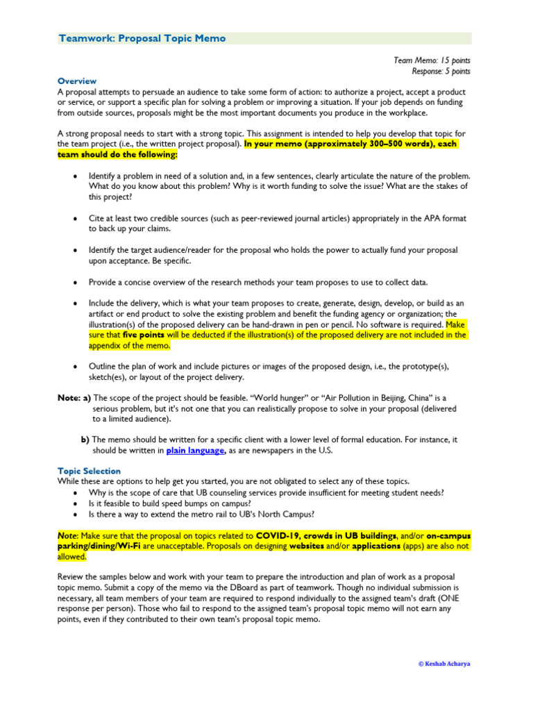 Guidelines For The Proposal Topic Memo | PDF | Starbucks | Sustainability