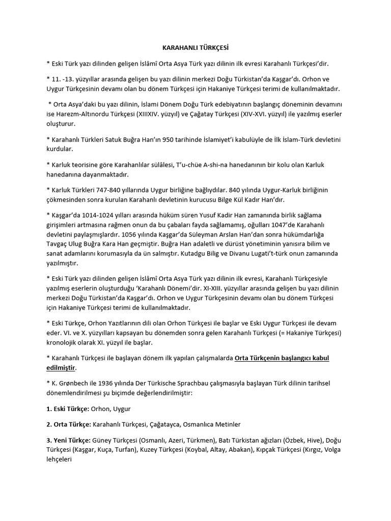 Karahanli Türkçesi̇ | PDF
