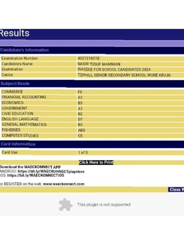 Waec Result | PDF