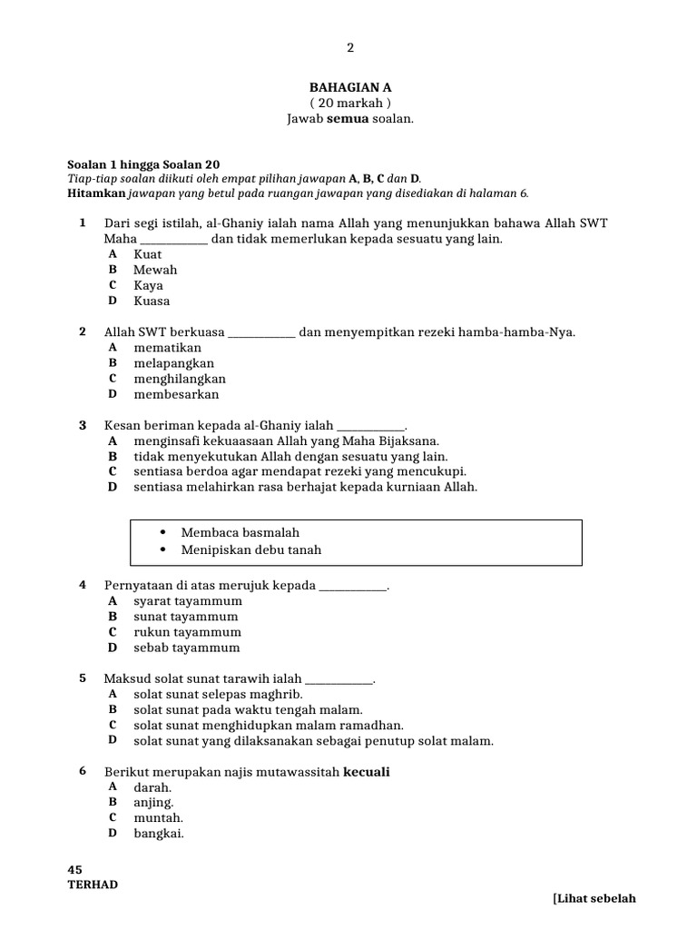 Soalan Pat Pai Ting 3 2024 | PDF