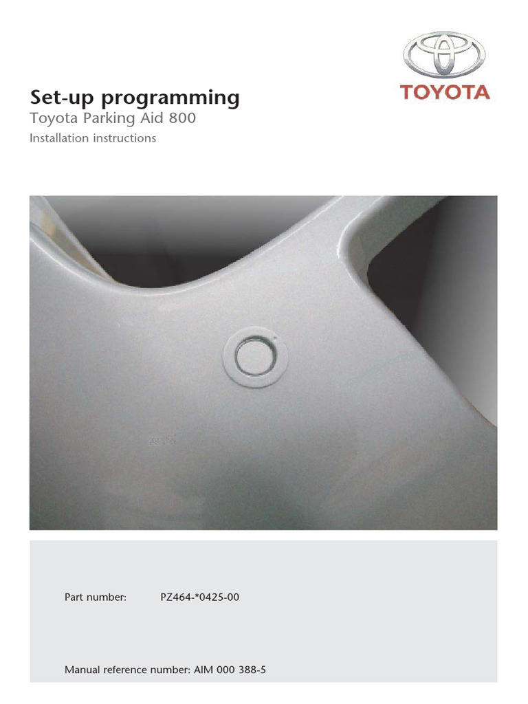 Toyota Parking Sensor Programming | PDF