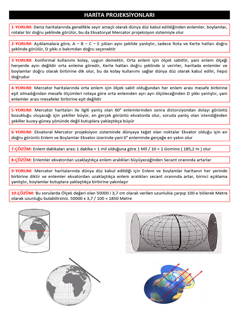 19.bölüm Harita Projeksiyonları | PDF