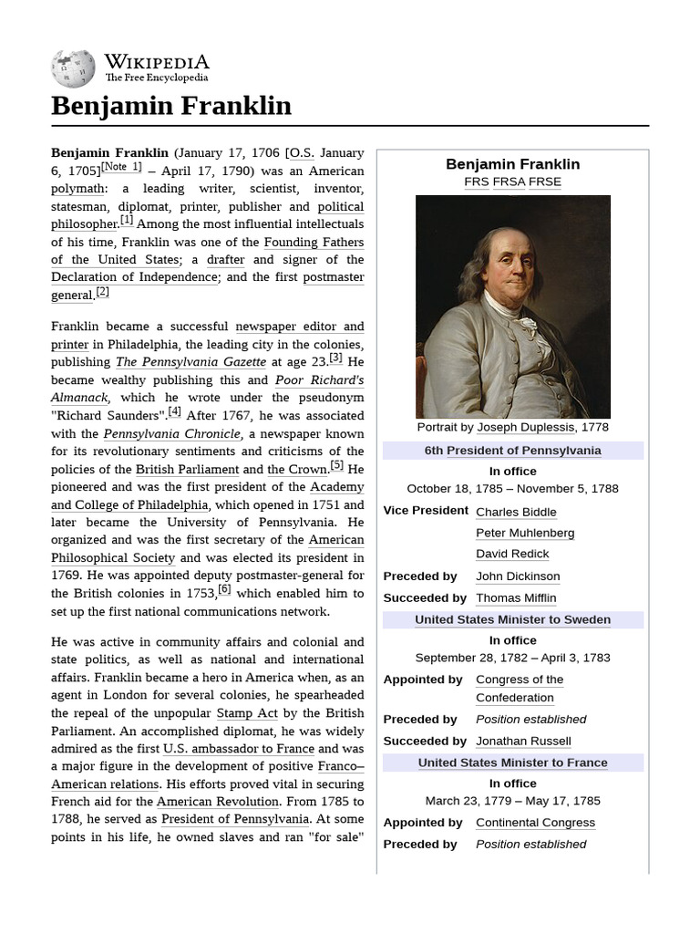 Benjamin Franklin | PDF | Benjamin Franklin