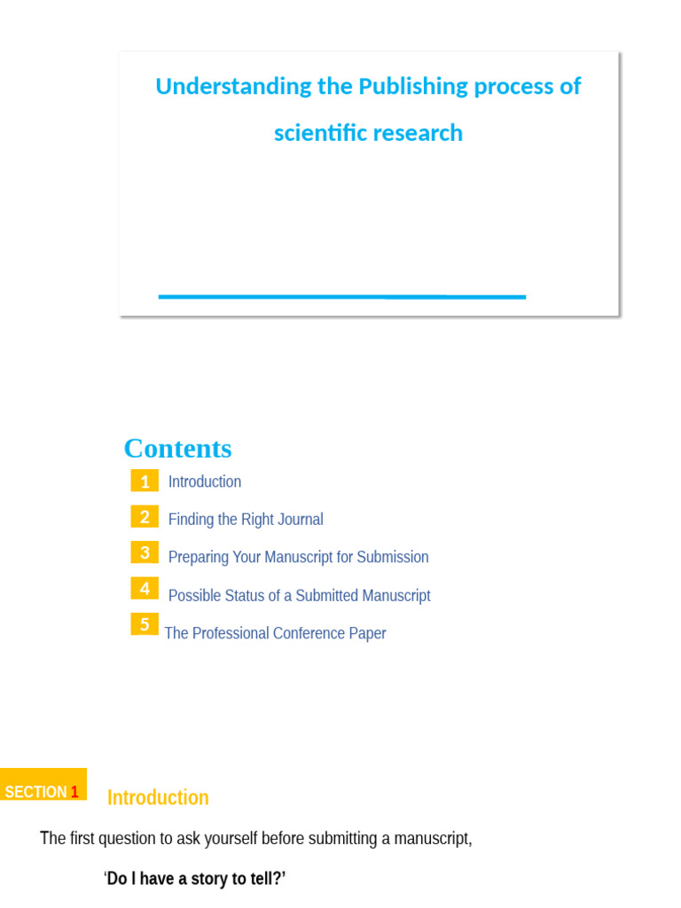 Understanding Publication Process and Conference Presentations | PDF ...