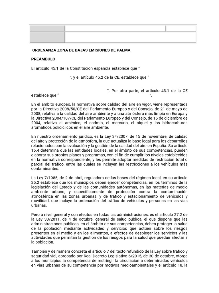 Ordenanza Zbe Palma Octubre 2024 Castellano Definitivo | PDF | Enchufe ...