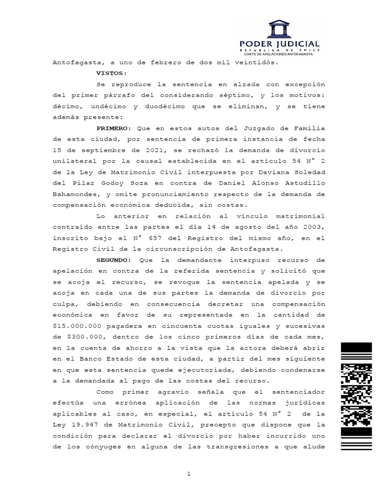 Apelación por Divorcio y Compensación | PDF | Divorcio | Matrimonio