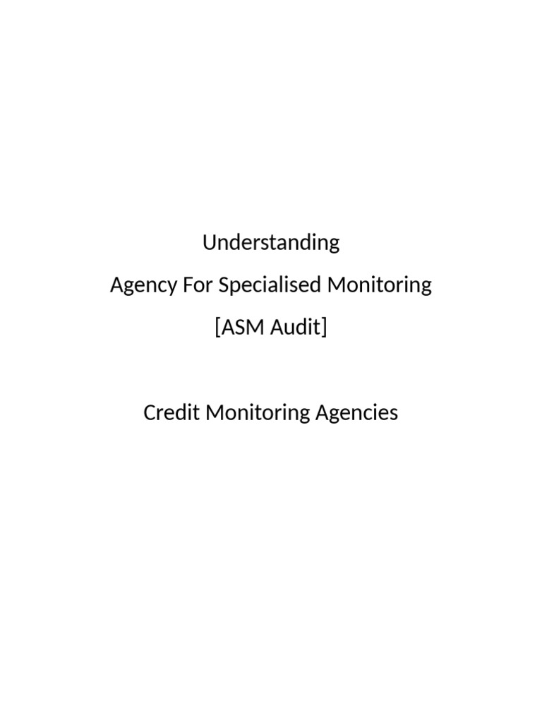 Understanding ASM Audit - Taxguru | PDF | Banks | Credit