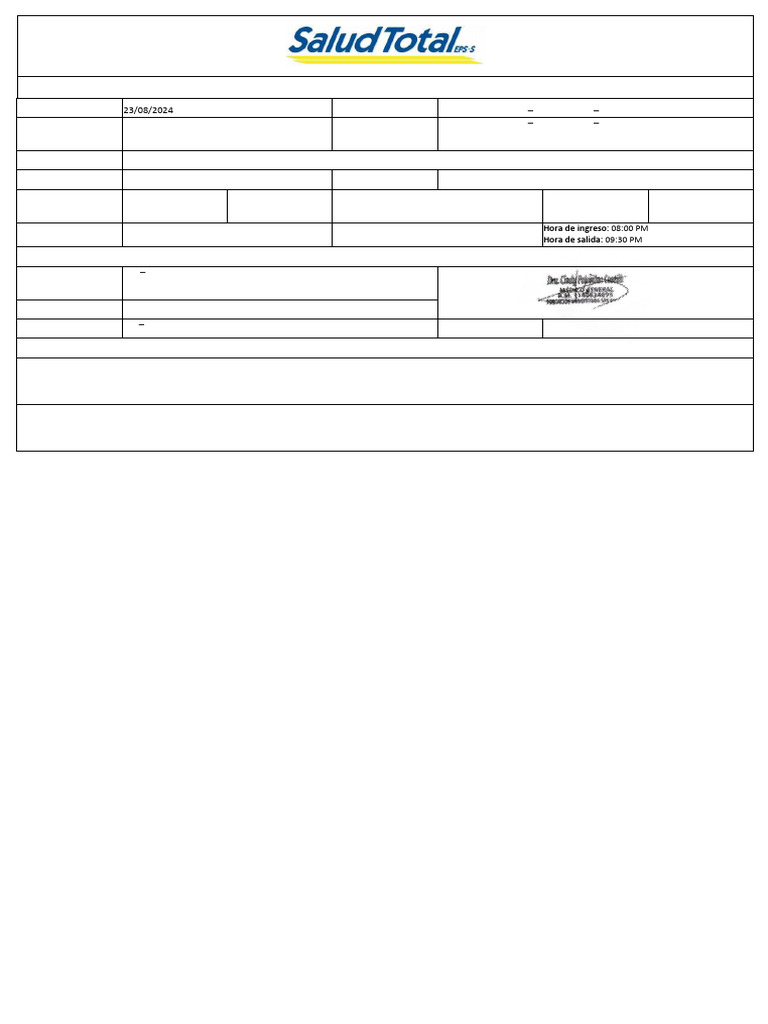 Certificado de Incapacidad Salud Total | PDF