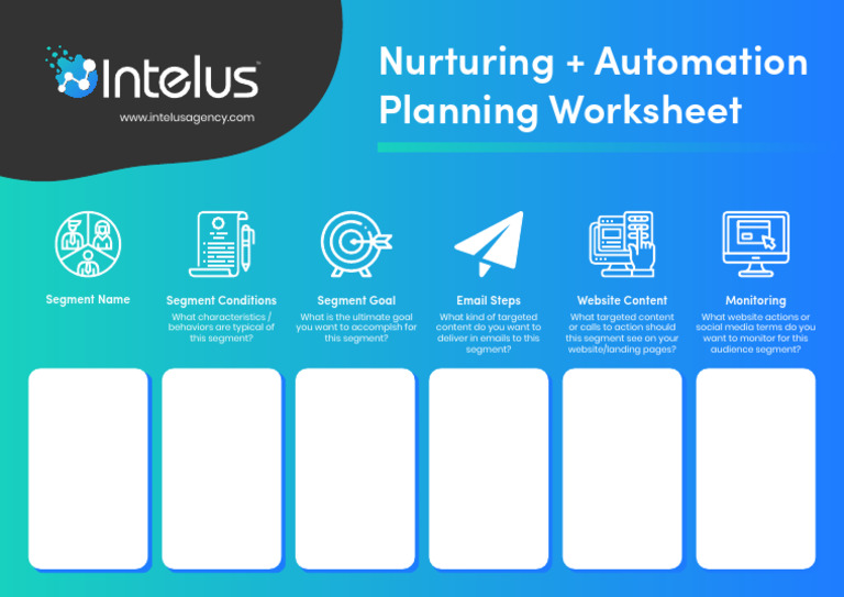 WORKSHEET - Lead Nurturing + Marketing Automation Planner - Editable | PDF