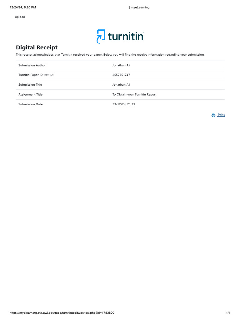 To Obtain Your Turnitin Report - Myelearning | PDF