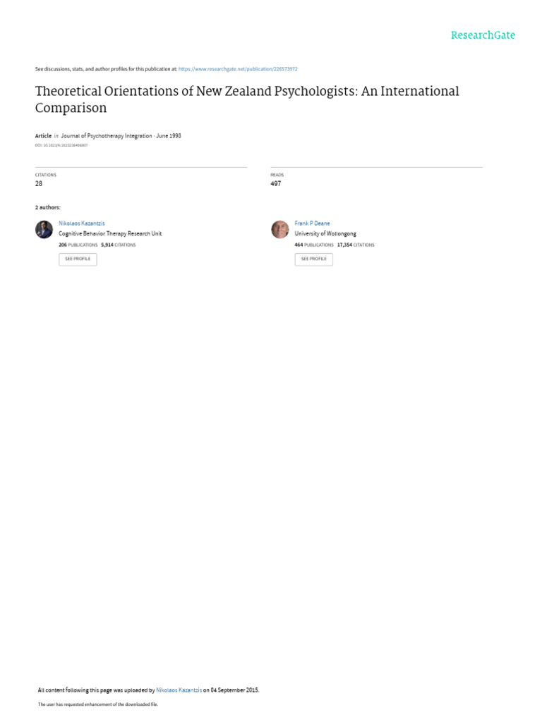 Theoretical Orientations | PDF | Psychotherapy | Psychology