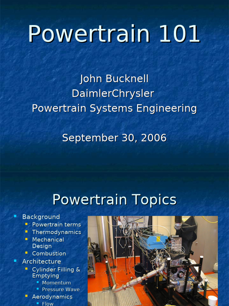 Powertrain 101 | PDF | Engines | Energy Technology
