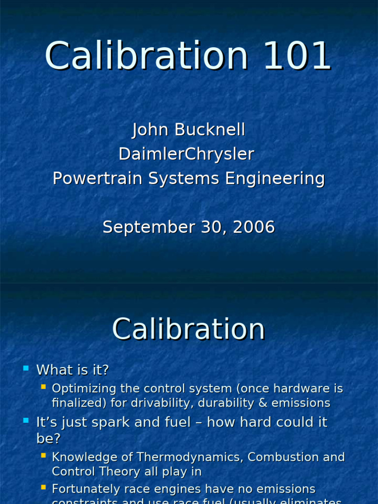 Calibration 101 | PDF | Combustion | Internal Combustion Engine