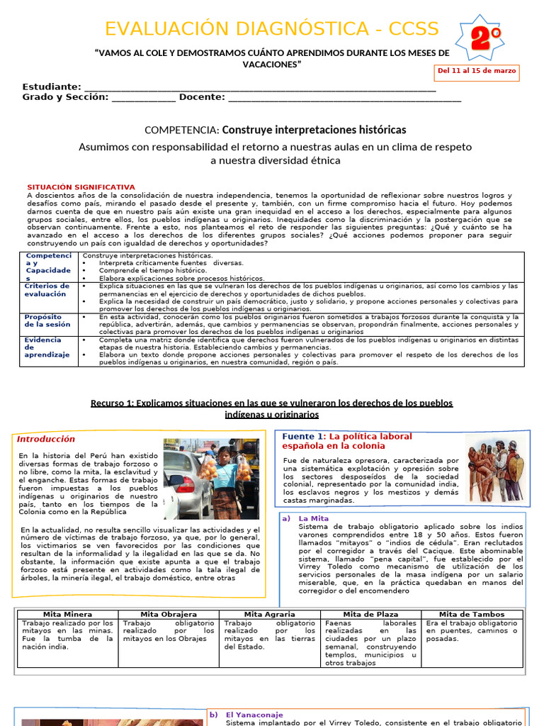 Ev. Diag. CC - SS - 2° | PDF | Presupuesto | Temblores