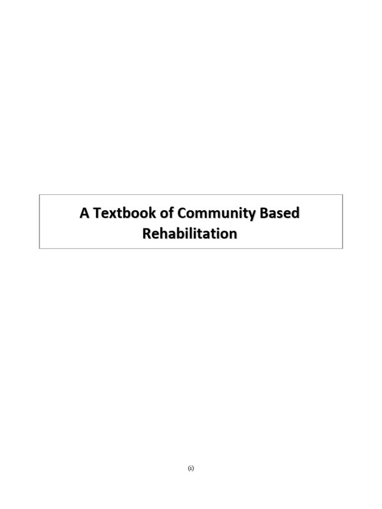 Community Based Rehabilitation Guide | PDF | Disability | Mental Disorder