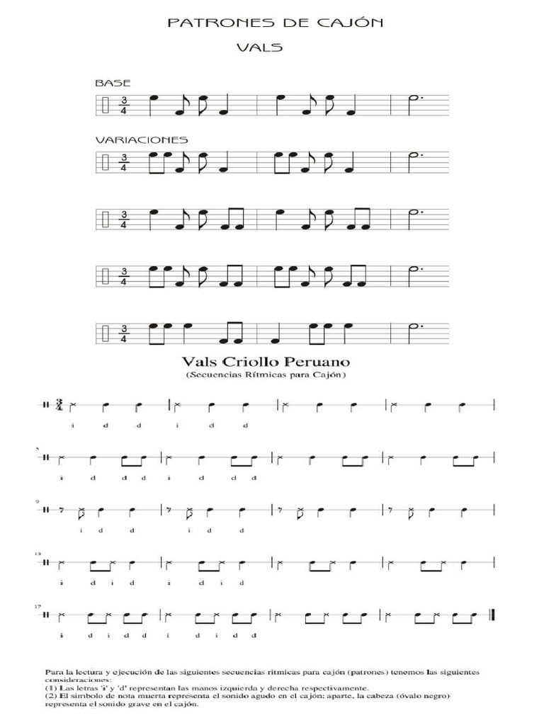 Patron Ritmico de Vals Peruano | PDF