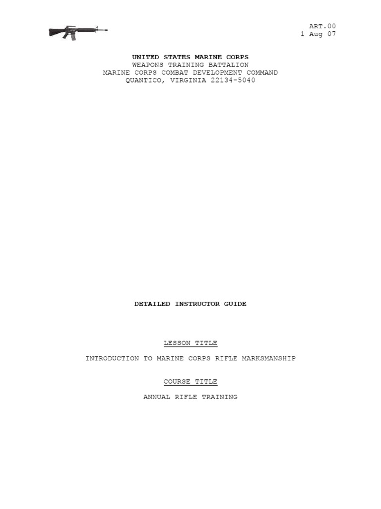 Intro To Marine Corp Rifle Marksmanship | PDF | Marksman | United ...