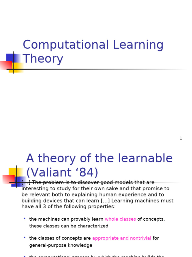 computational learning theorem | PDF | Computational Complexity Theory | Machine Learning