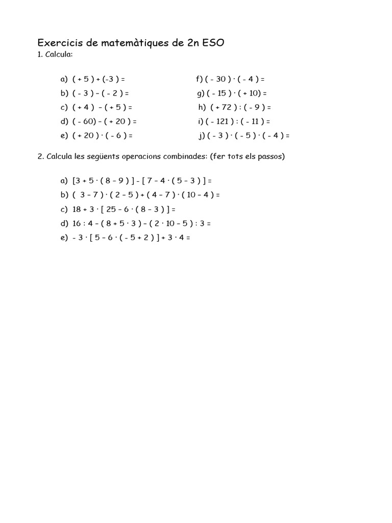 Exercicis Extra Calcul | PDF