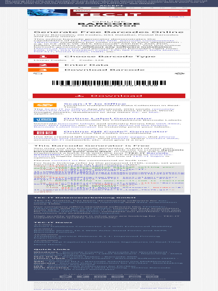 Free Online Barcode Generator Create Barcodes For Free! | PDF | Barcode ...