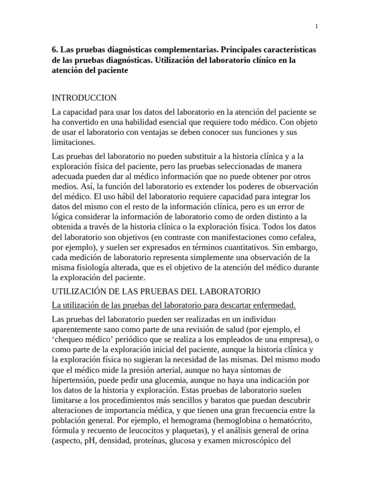 6 Pruebas Diagnosticas Complementarias | PDF | Diagnostico medico | Tuberculosis