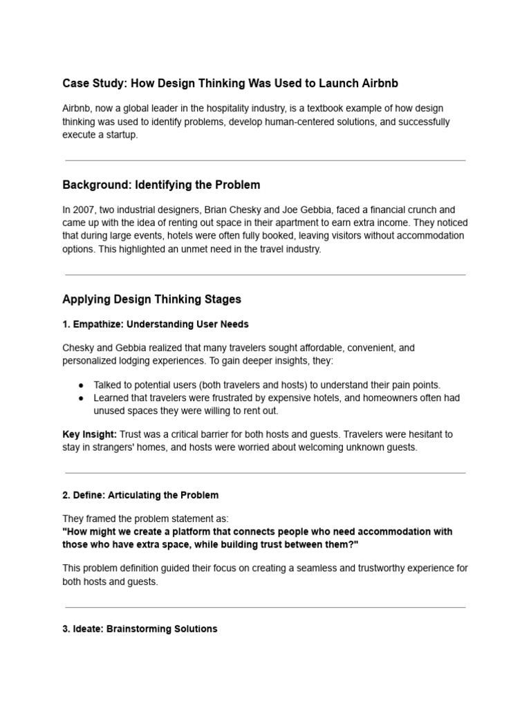 Design Thinking Behind Airbnb's Success | PDF | Airbnb | Design Thinking