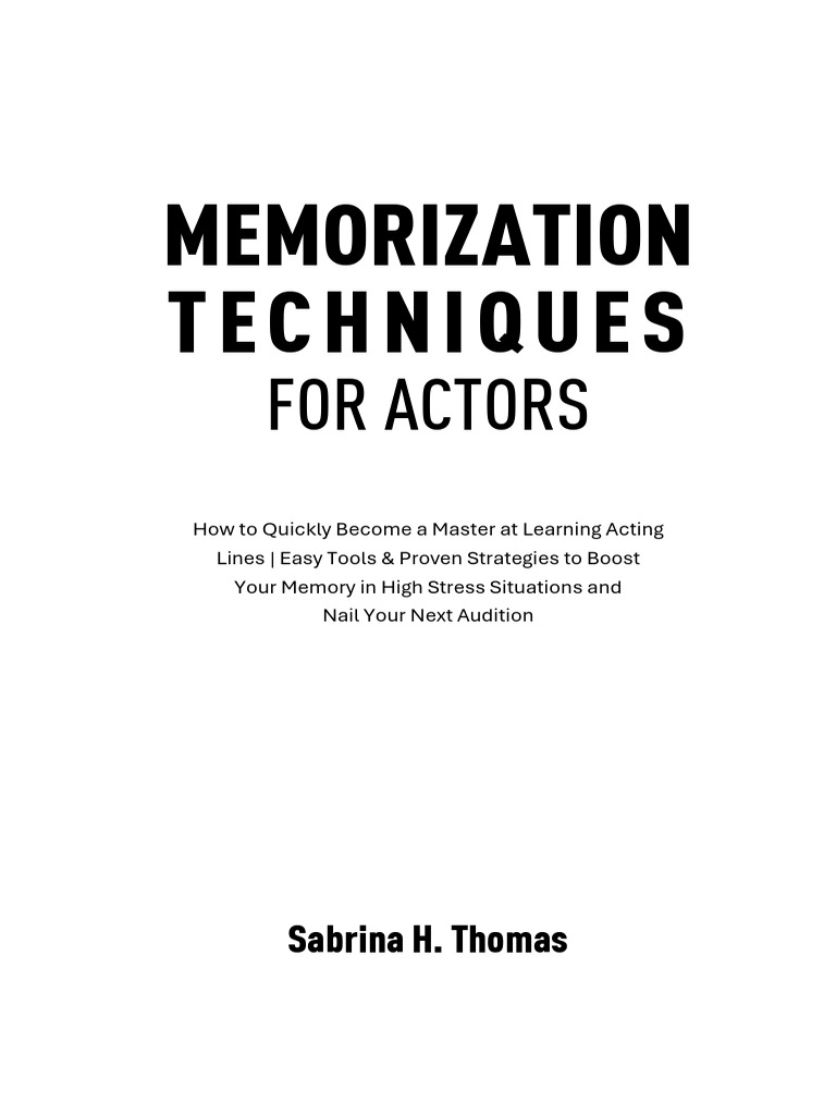 PPB - Memorization Techniques For Actors | PDF | Memory | Recall (Memory)