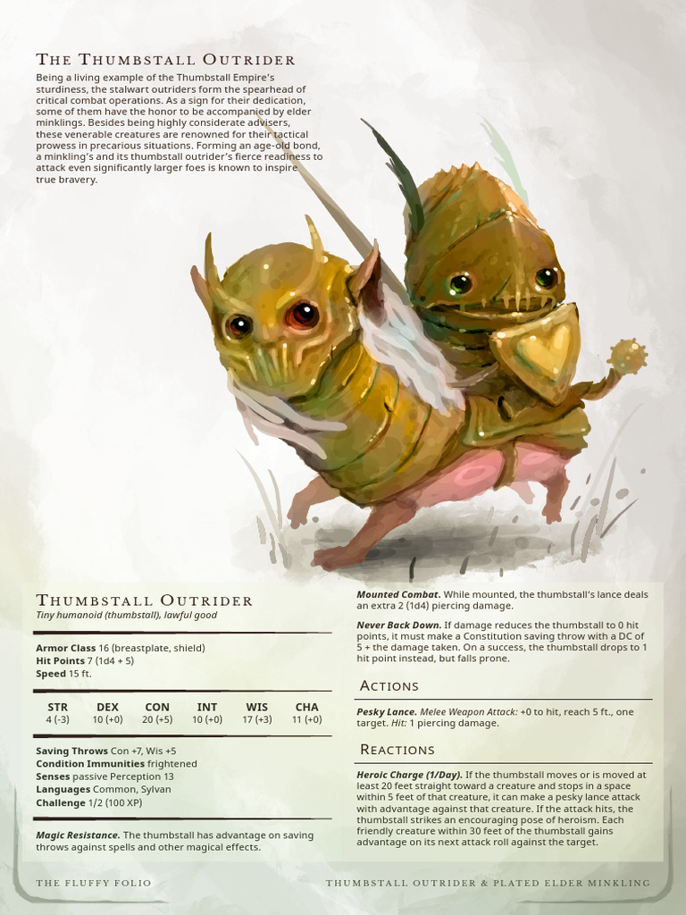 thumbstall_outrider&plated_minkling_elder_stats | PDF