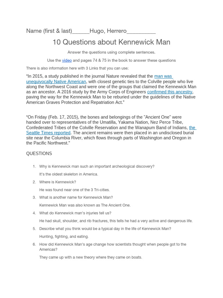 Kennewick Man: A Native Legacy | PDF | Washington (State) | Indigenous ...