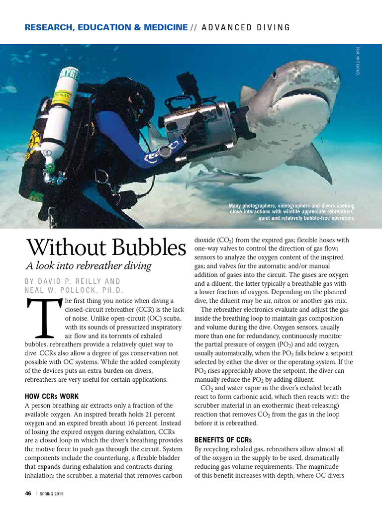 ReillyDP PollockNW. No Bubbles Rebreather Diving. AD. 2015 31 (2) 46-9 ...