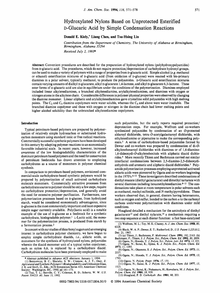 J Am Chem Soc | PDF | Ester | Polymers