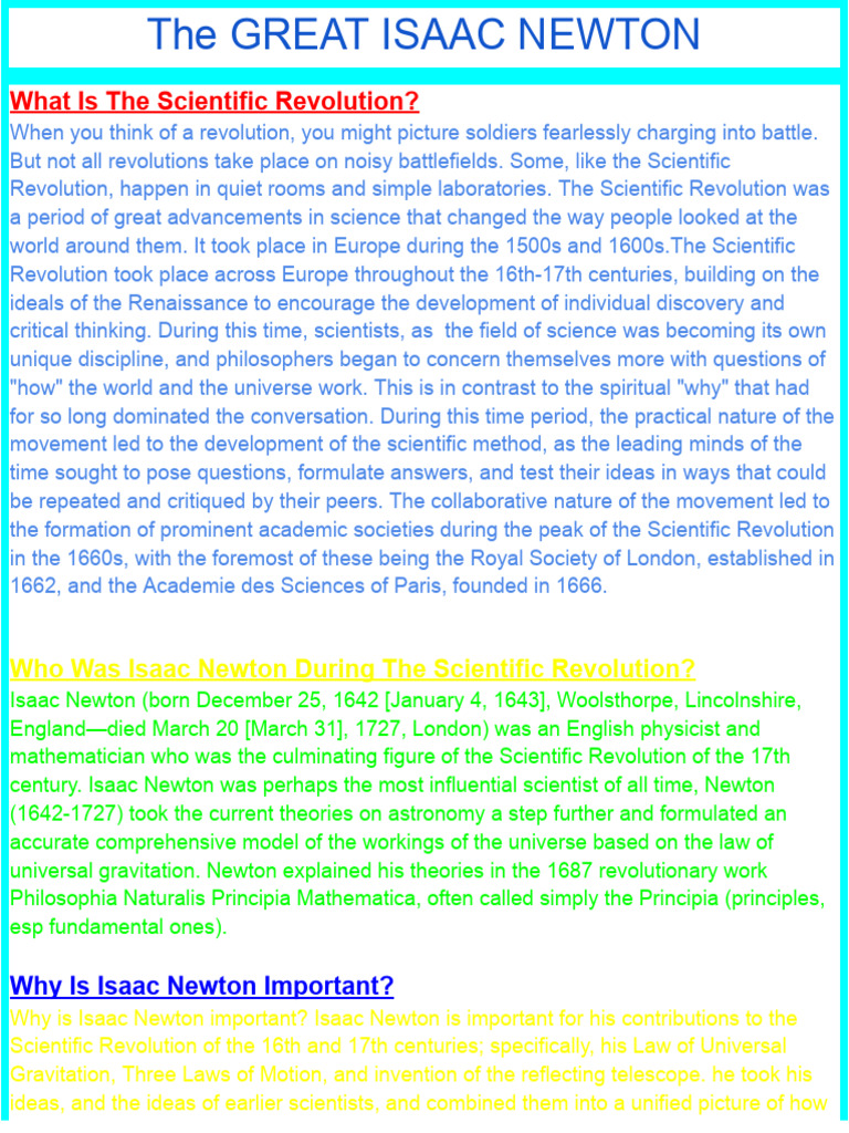 Isaac Newton - Google Docs 1111111 | PDF | Isaac Newton | Science
