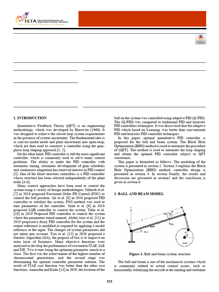 Optimal PID for Ball and Beam | PDF | Control Theory | Torque