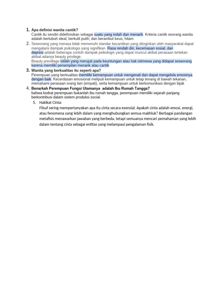 Apa Definisi Wanita Cantik | PDF