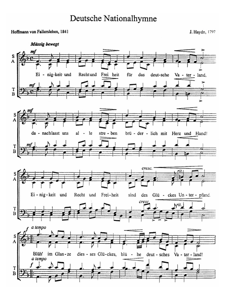 Deutsche Nationalhymne SATB | PDF