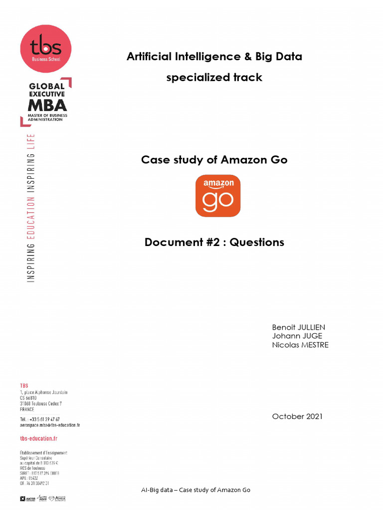 2 - Questions - AmazonGo - Submitted Version PDF | PDF | Business Model ...