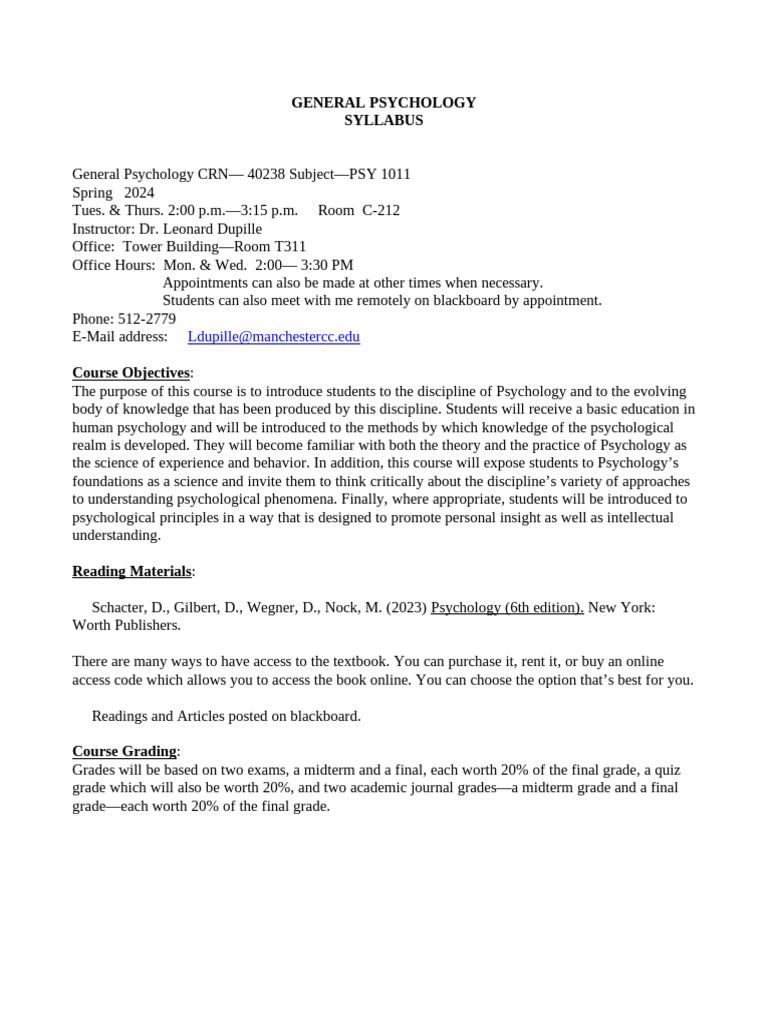 General Syllabus Spring 2024a | PDF | Plagiarism | Academic Integrity